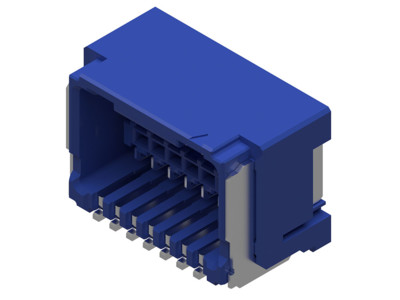 1.25mm Pitch, Micro-Lock Plus PCB Header, Dual Row, Right-Angle, Surface Mount, Tin-Bismuth Plating, Positive Lock, 14 Circuits, Blue for sale