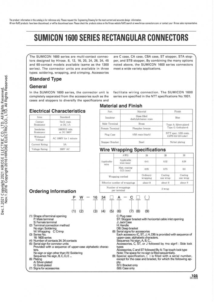 HRS SUMICON 1600 document page 1