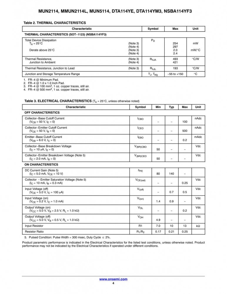 NSVDTA114YM3T5G datasheet page 4