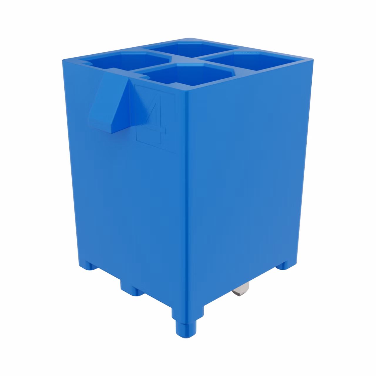 Mega-Fit Slim ColorLock Vertical Header without Crush Pegs, 5.70mm Pitch, Through Hole, Dual Row, 4 Circuits, Matte Tin (Sn) Plating, 2.93mm Tail Length, Glow-Wire Capable, Tray, Blue for sale