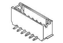 2.00mm Pitch MicroTPA Wire-to-Board Header, Vertical, High Wall Type, Kinked PC Tail, with Inner Positive Lock, 5 Circuits, Red