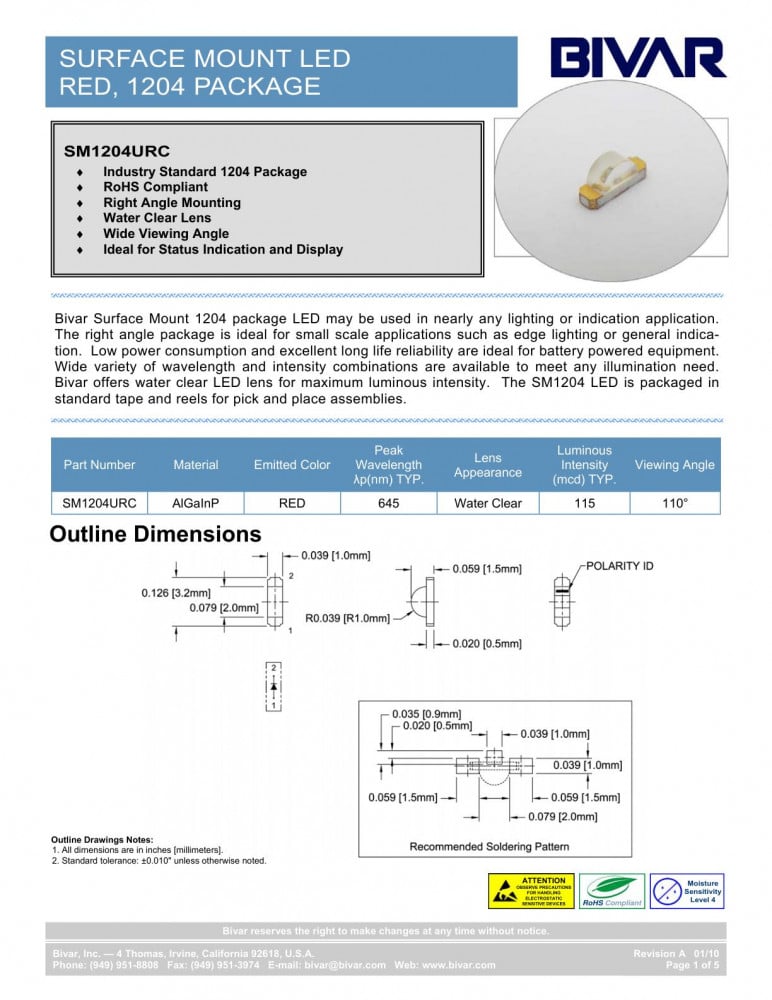 SM1204URC datasheet page 1