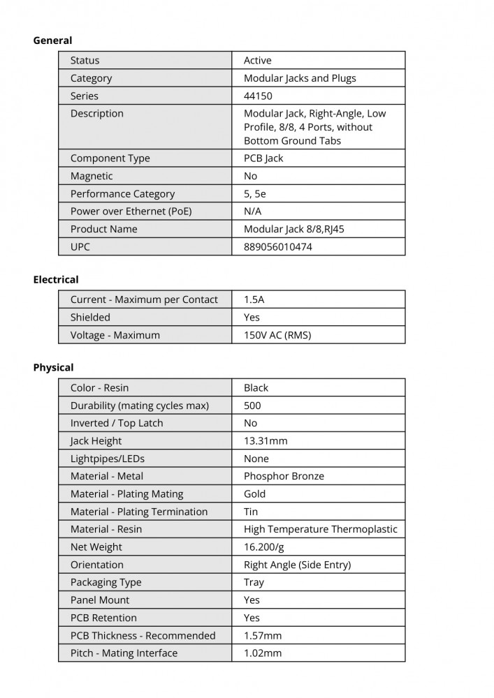 MOLEX 441500037 technical document page 2