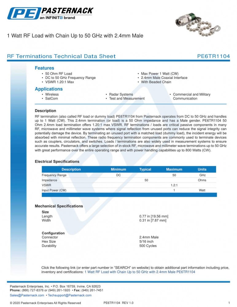 PE6TR1104 technical document page 1