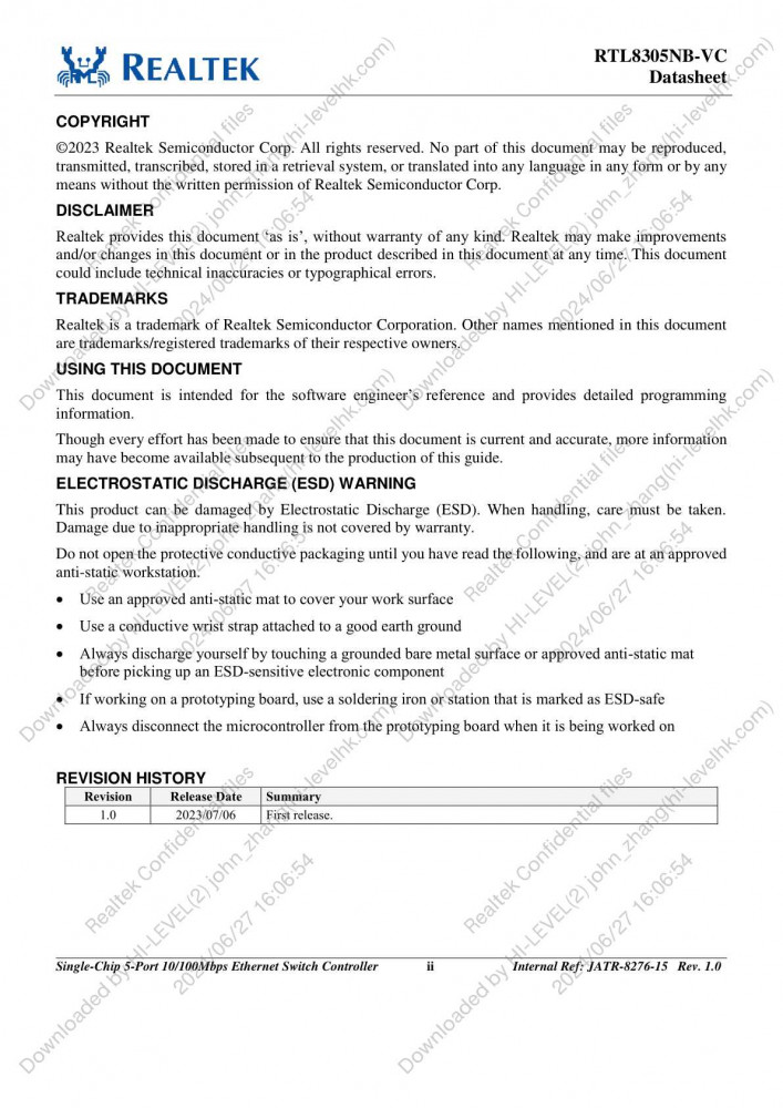RTL8305NB-VC-CG datasheet page 2