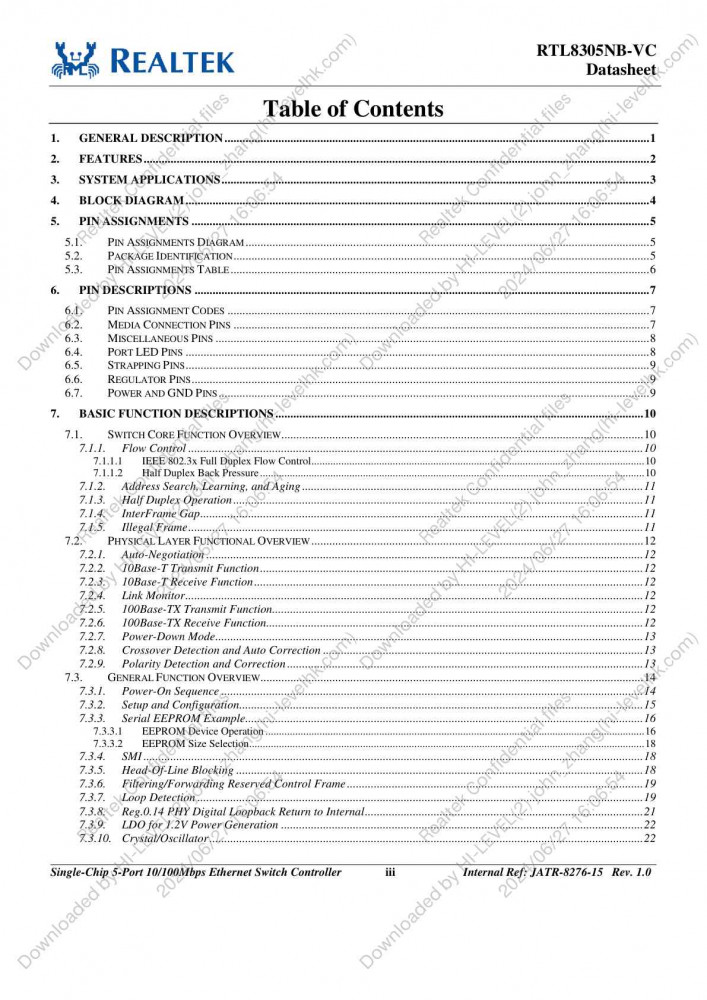 RTL8305NB-VC-CG datasheet page 3