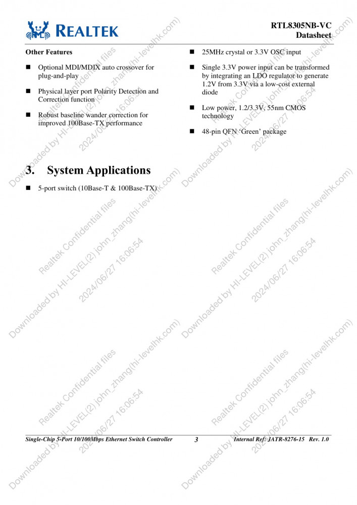 RTL8305NB-VC-CG datasheet page 9