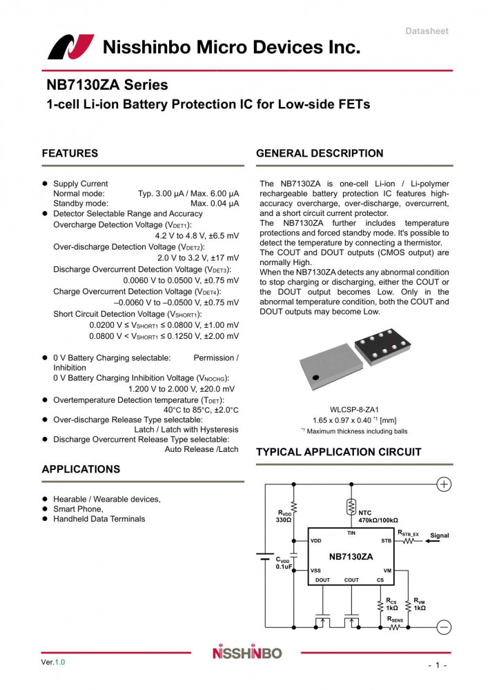 NB7130ZA datasheet page 1