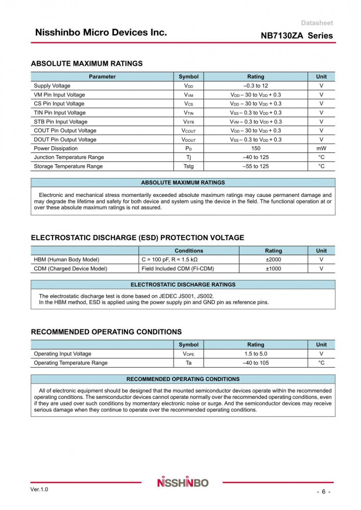 NB7130ZA datasheet page 6