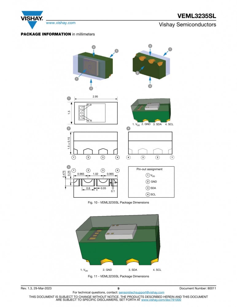 VEML3235SL datasheet page 9