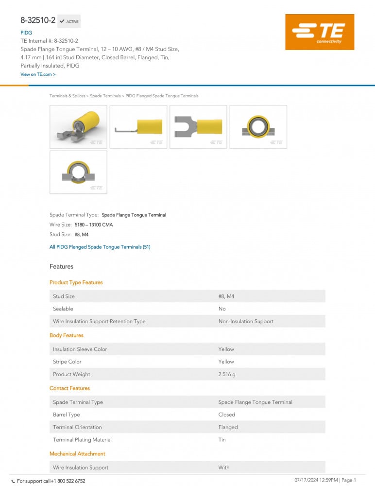 TE Connectivity 8-32510-2 document page 1