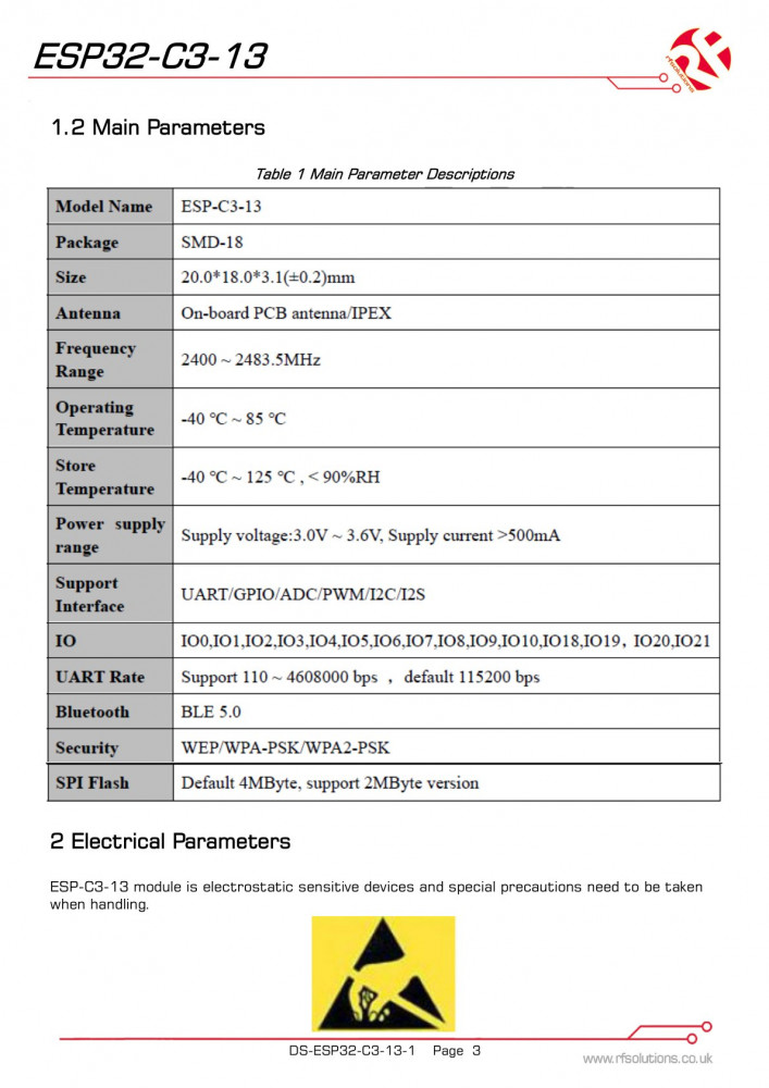 ESP32-C3-13 document page 3