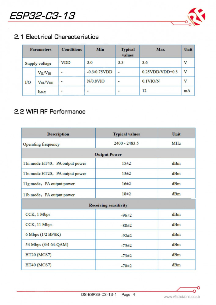 ESP32-C3-13 document page 4