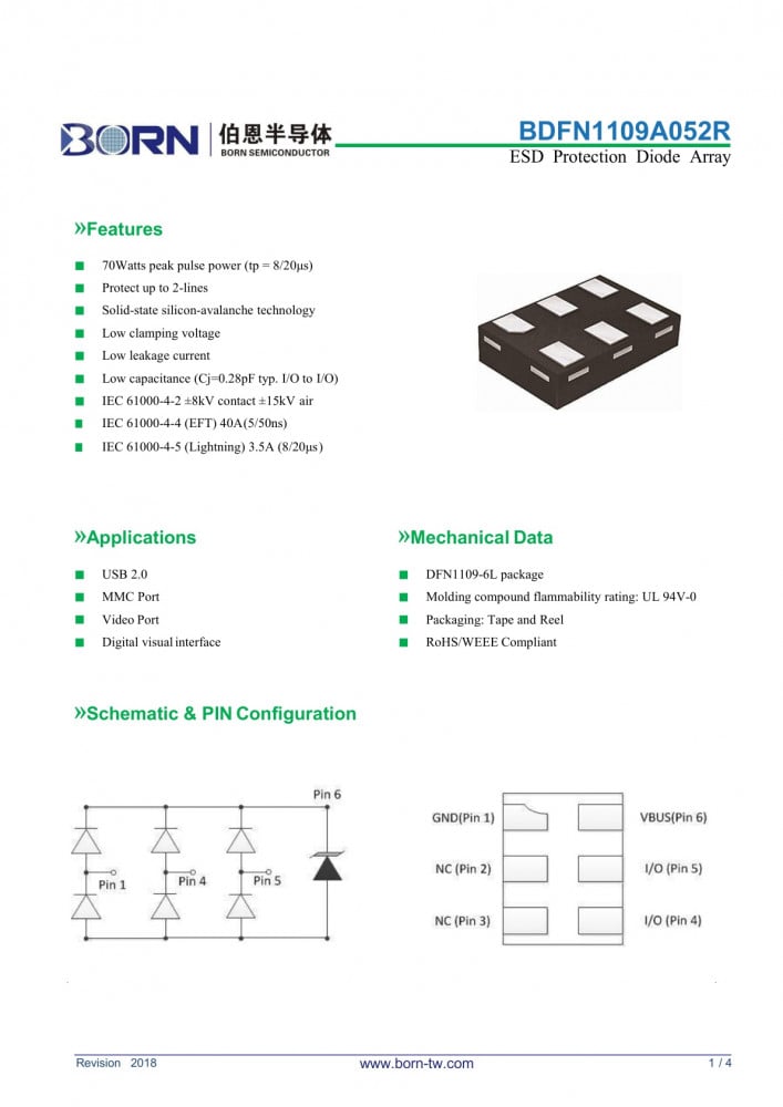 BDFN1109A052R datasheet page 1