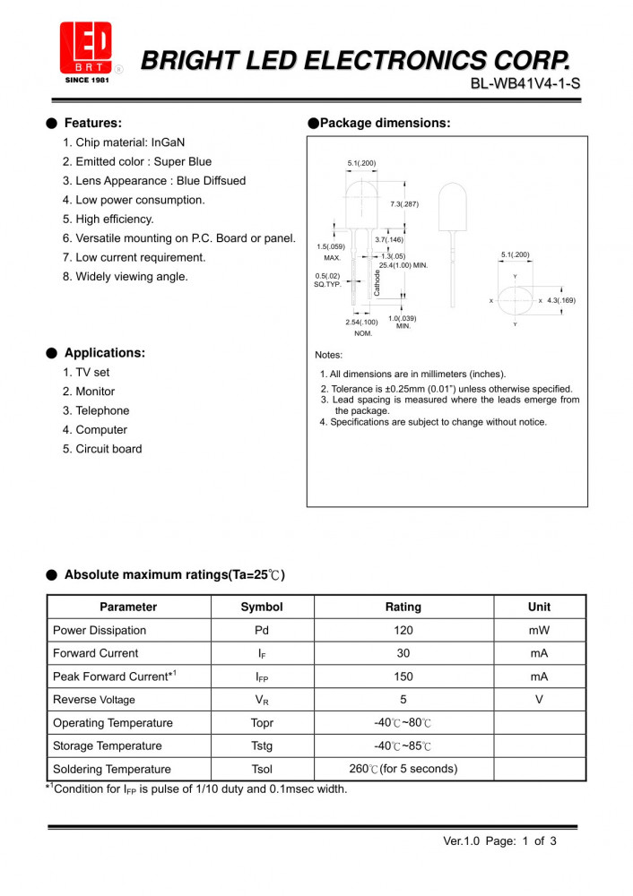 BL-WB41V4-1-S documentation page 1