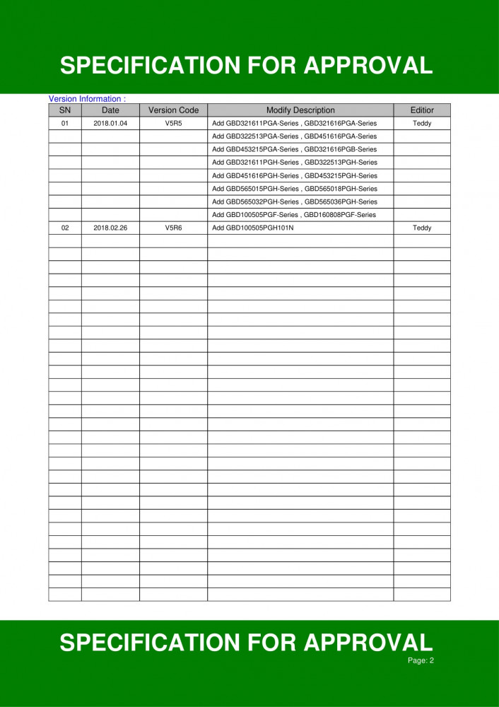 Gotrend GBD series datasheet page 1