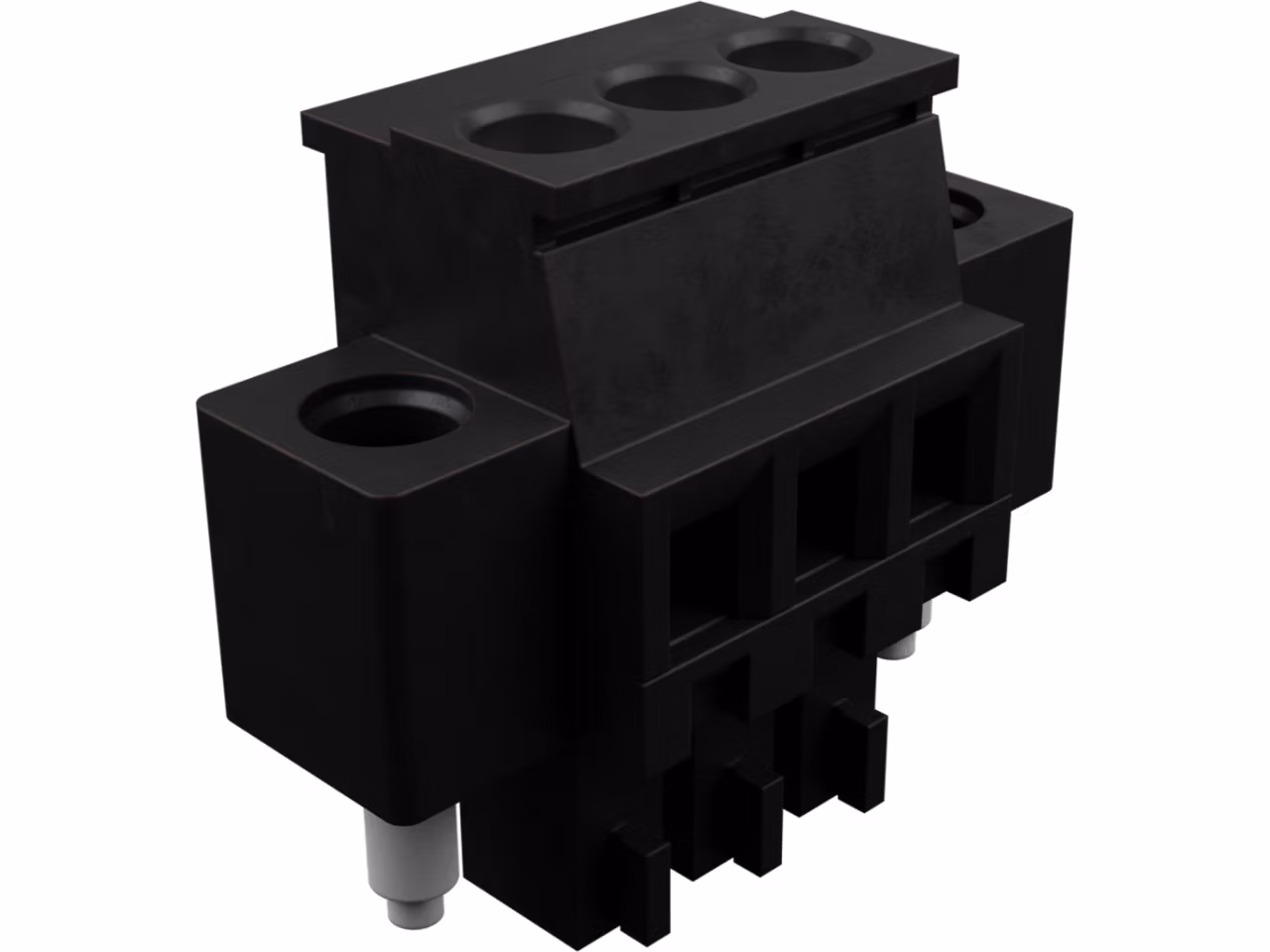 3.81mm Pitch Eurostyle Vertical Plug, with Retention Screws and Reverse Imprinting, Front Wire Entry, Gold (Au) Plated, Black, 3 Circuits for sale