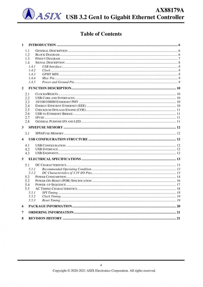 AX88179AQF datasheet page 4