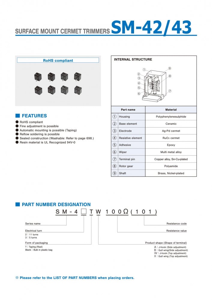 Nidec SM-42/43 datasheet page 1