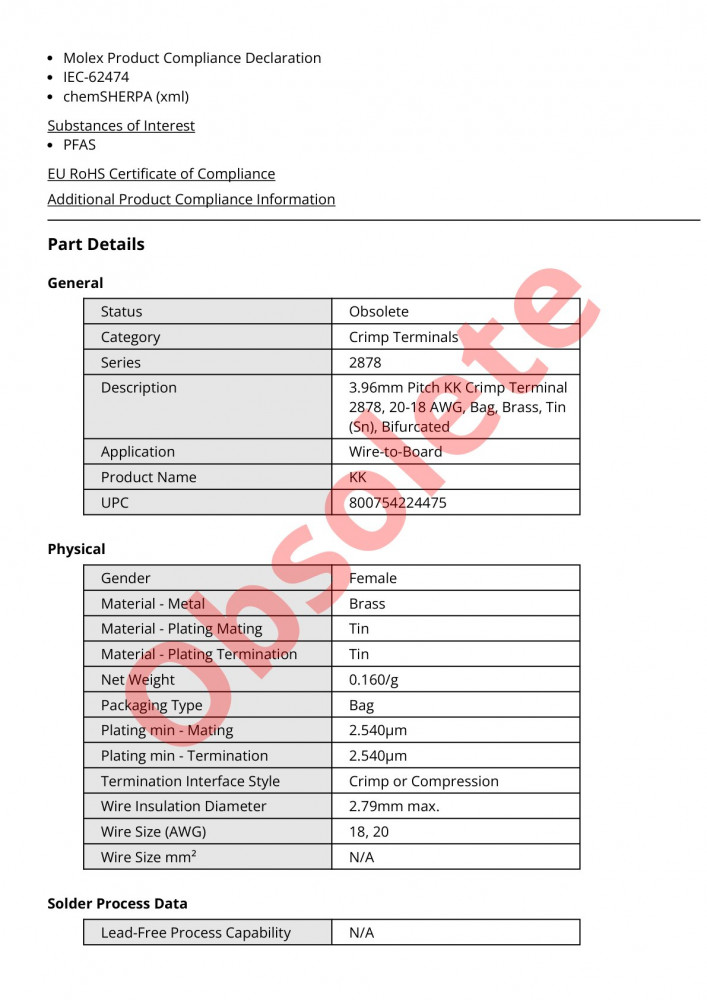 Molex KK 396 product specification preview, page 2