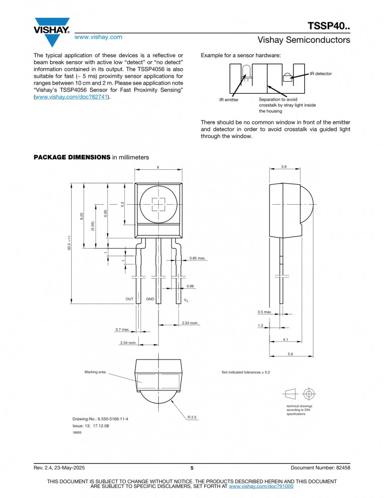 TSSP4038 technical document page 5