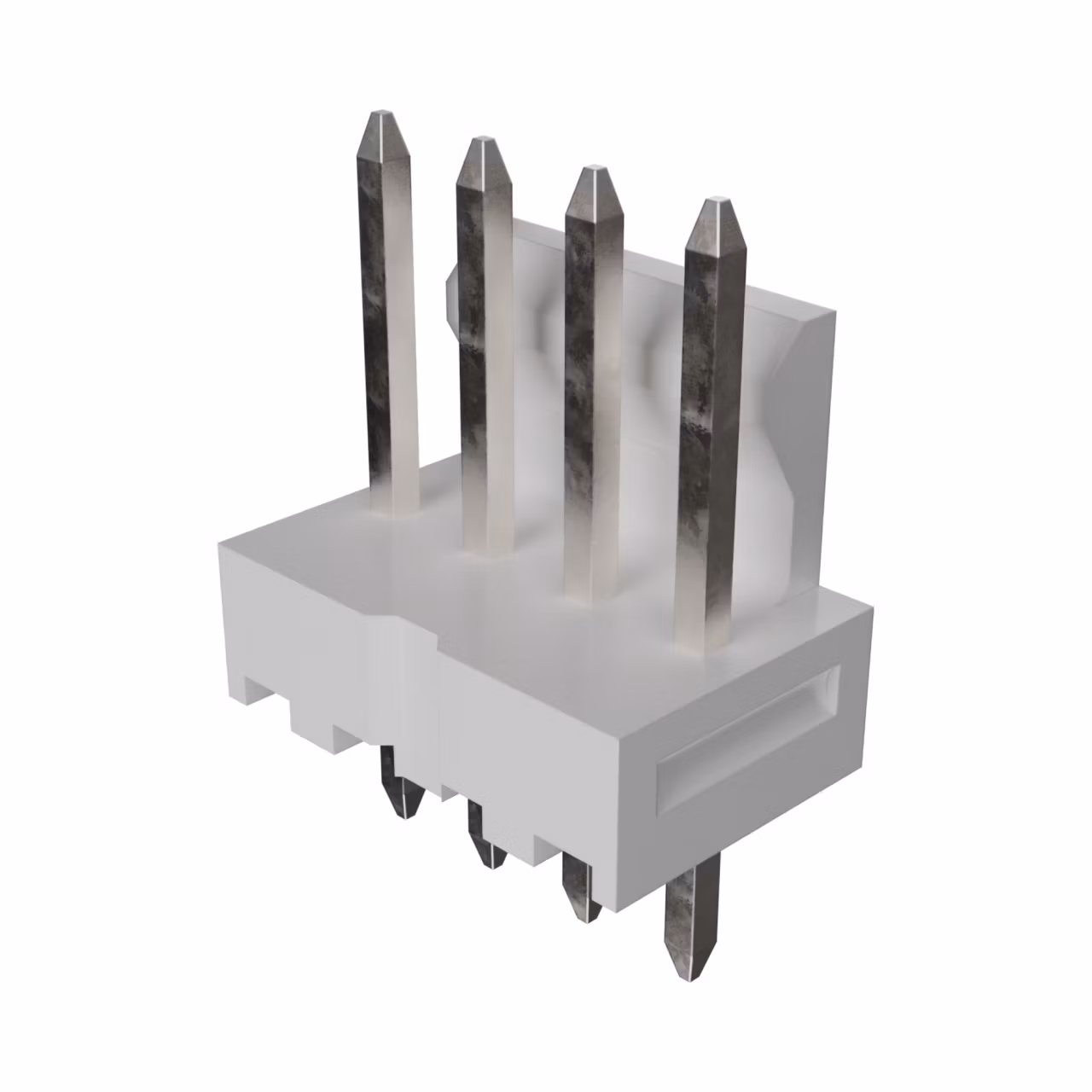 KK 254 Solid Header, Vertical, with Friction Lock, 4 Circuits, 2.54µm Matte Tin (Sn) Plating, 3.56mm Tail Length, Bag for sale