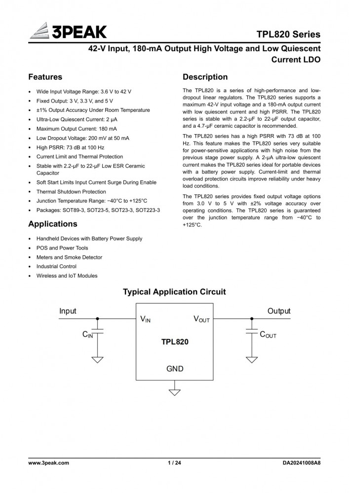 TPL820F33-3TR datasheet page 1
