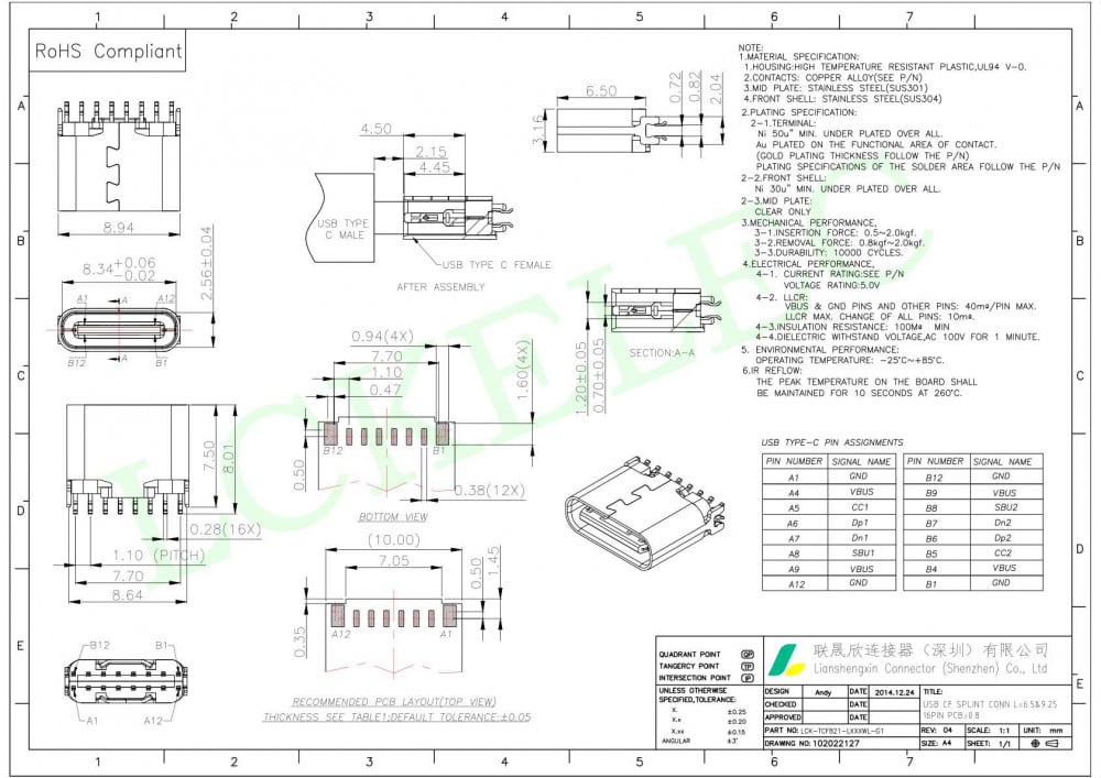 LCK-TCF821-L65WL-G1 technical drawing page 2
