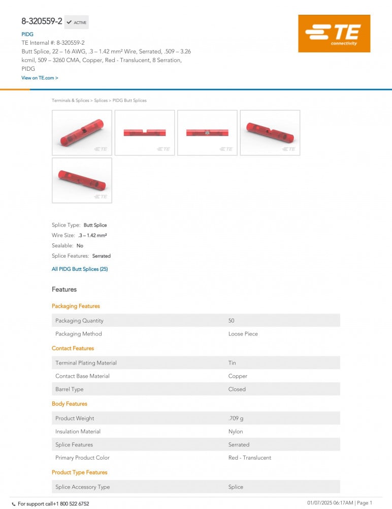 TE Connectivity 8-320559-2 document page 1