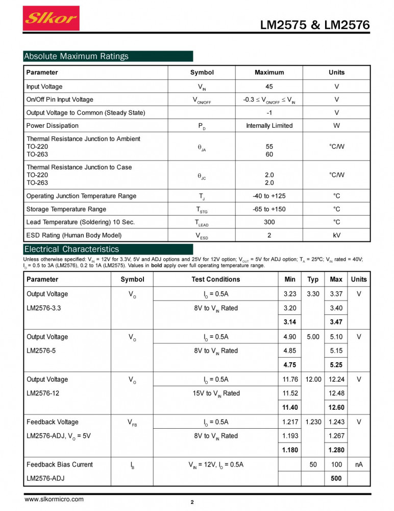 LM2576S-3.3 datasheet page 2
