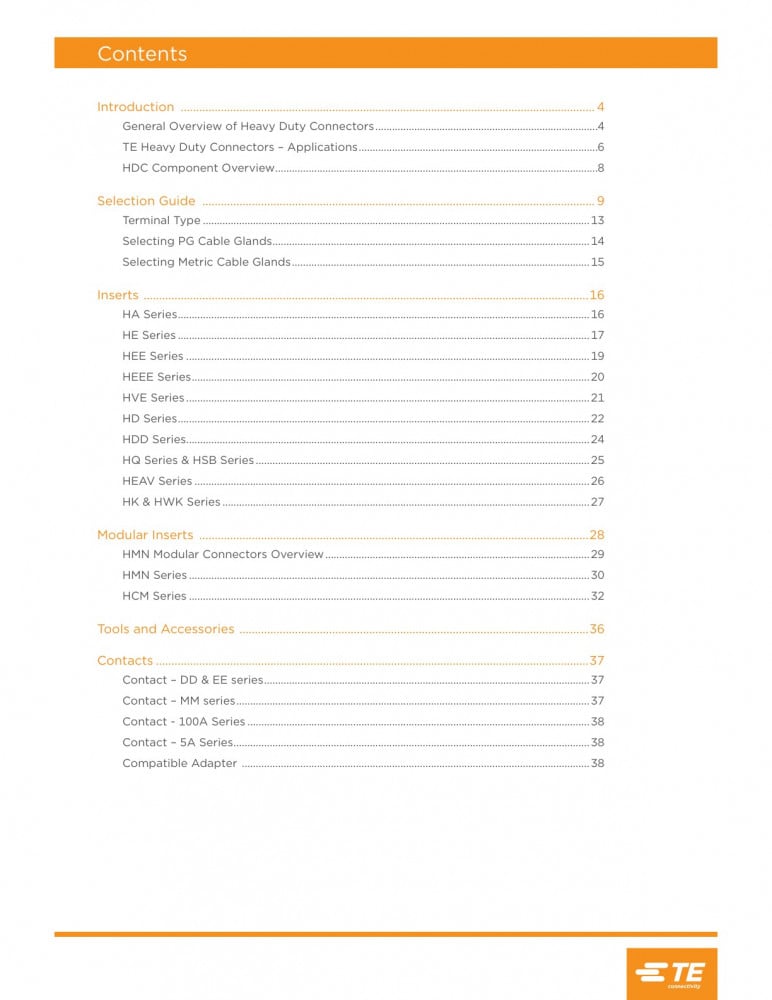TE Heavy Duty Connector document page 2