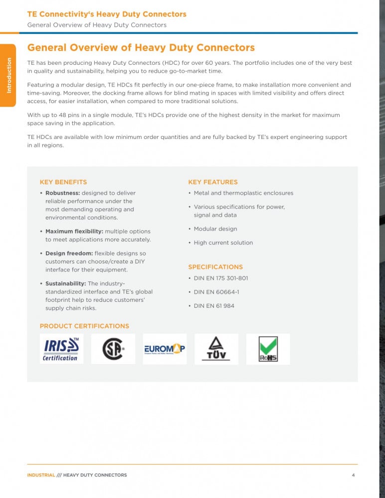 TE Heavy Duty Connector document page 4