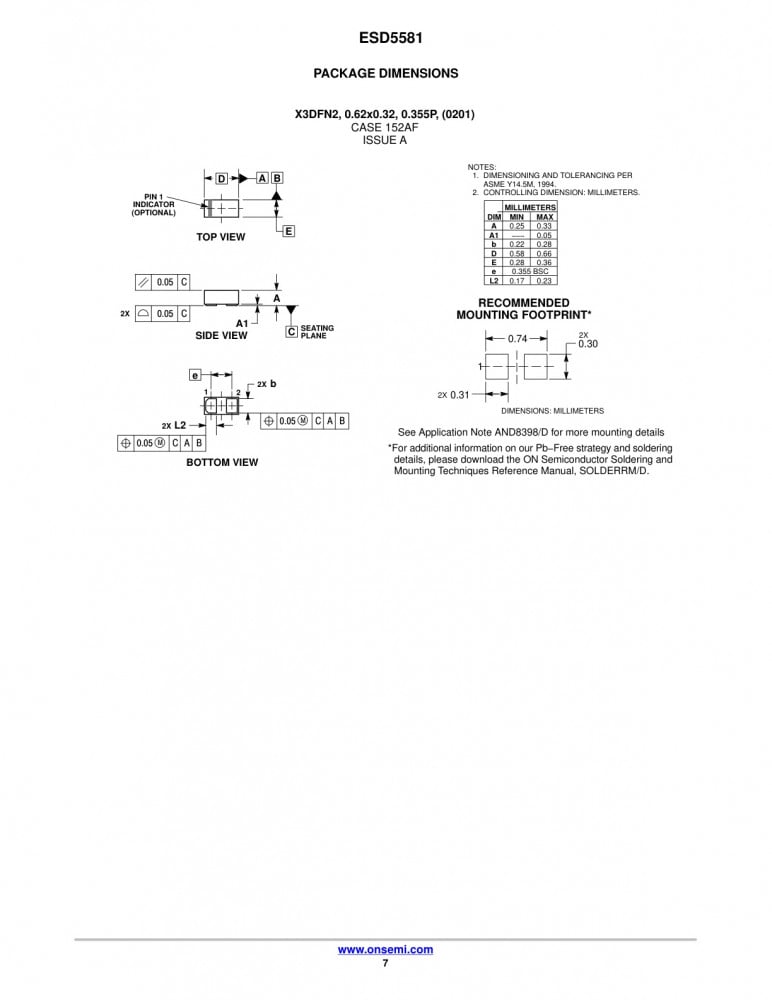 ESD5581N2T5G datasheet page 7