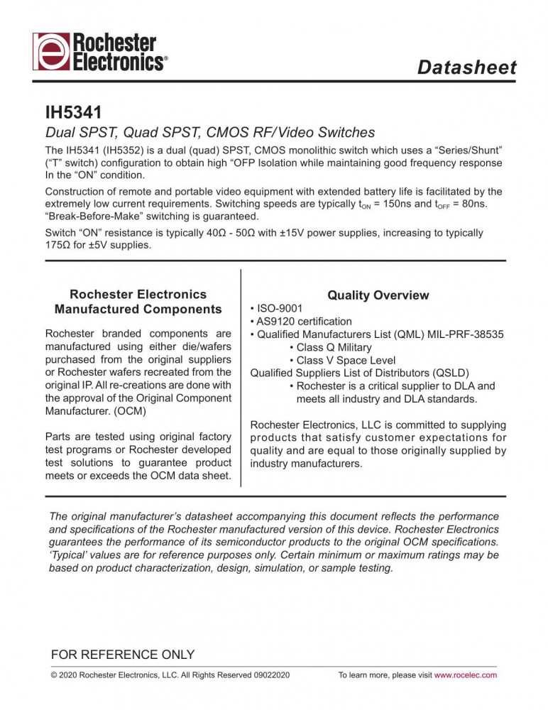IH5341MTW/B datasheet page 1