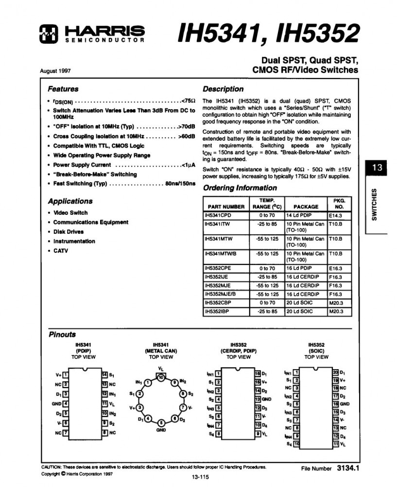 IH5341MTW/B datasheet page 2