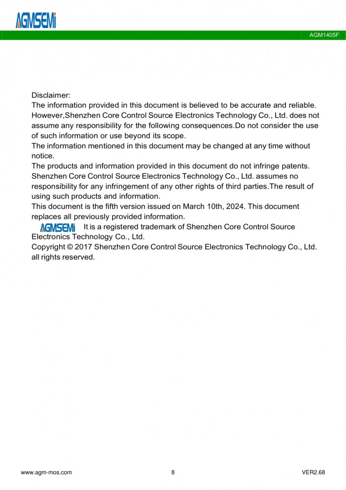 AGM1405F datasheet page 8