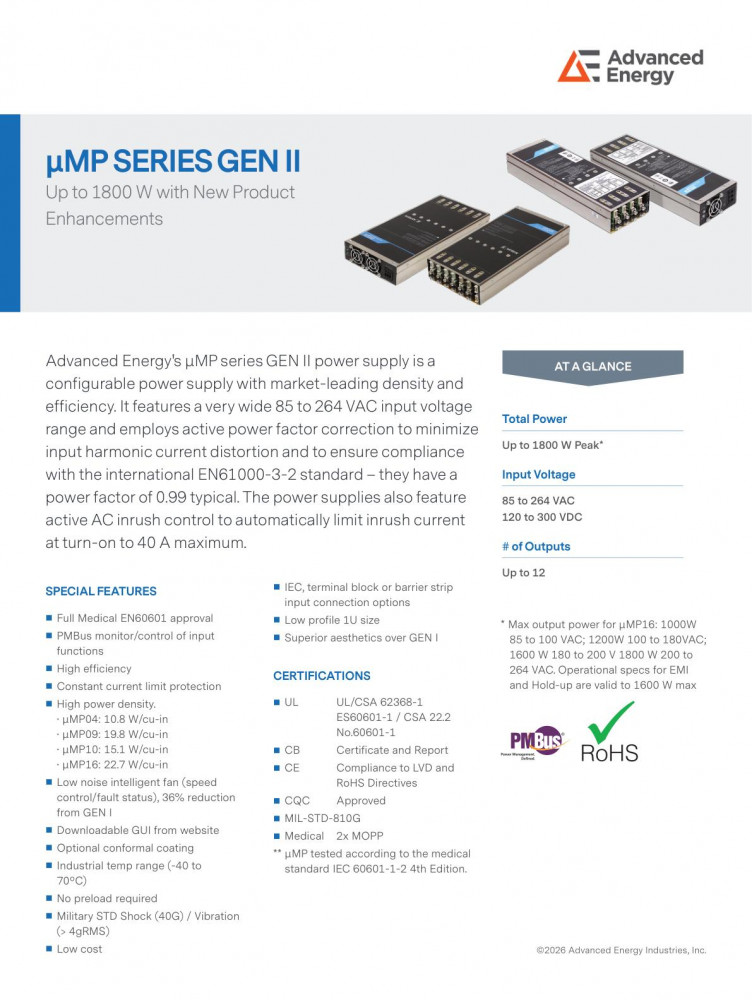 μMP Series GEN II documentation page 1