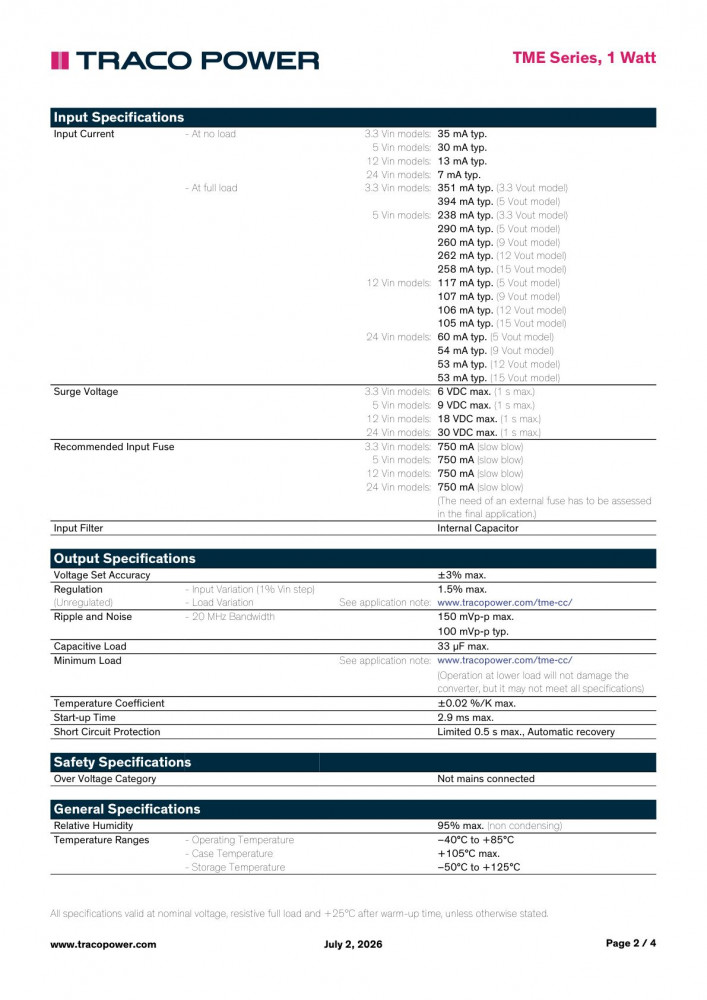 TME Series datasheet page 2