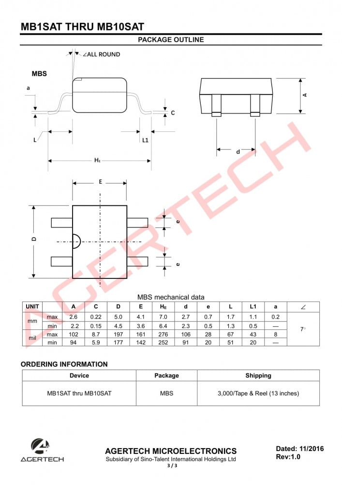Agertech MB10SAT datasheet page 3