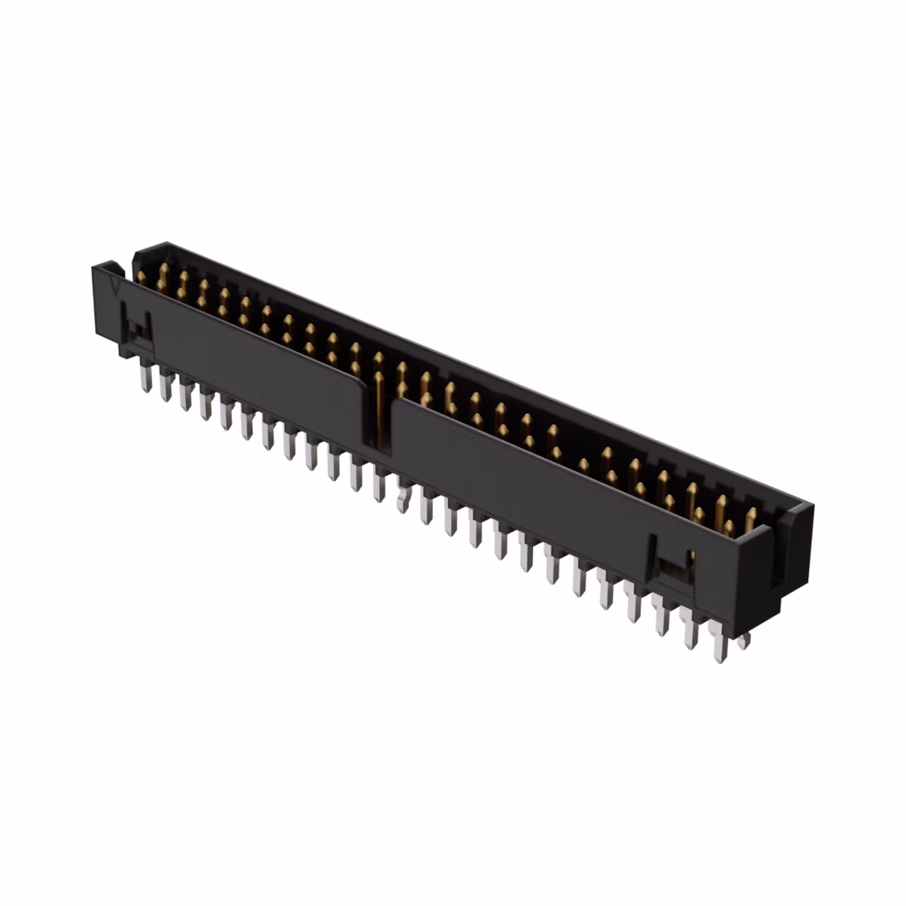 2.00mm Pitch, Milli-Grid PCB Header, Dual Row, Vertical, Through Hole, Shrouded, 50 Circuits, Circuits 2, 25, and 50 Kinked, Circuits 38 Voided, 0.38µm Gold (Au) Plating, 2.50mm Tail Length, Dual Side Slots, Dual Friction Locks, Center Polarization, Tube for sale