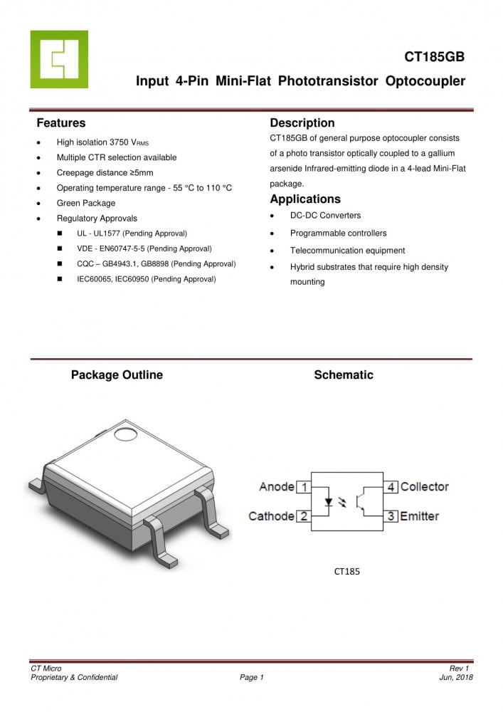 CT185GB(T1) datasheet page 1