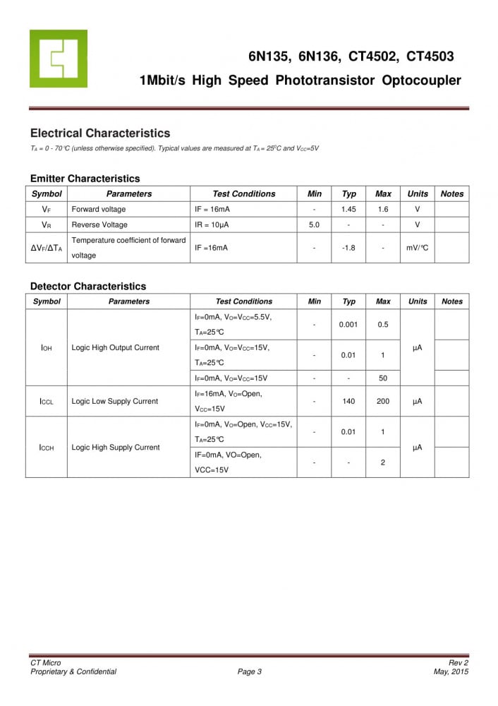 6N136 datasheet page 3