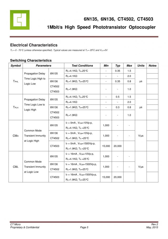 6N136 datasheet page 5