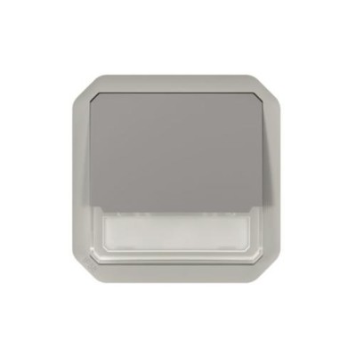 Plexo - Changeover push button locator with label holder - Grey mechanism - 10A 250V AC NO+NC contacts - IP55 IK08 luminous indicator for sale