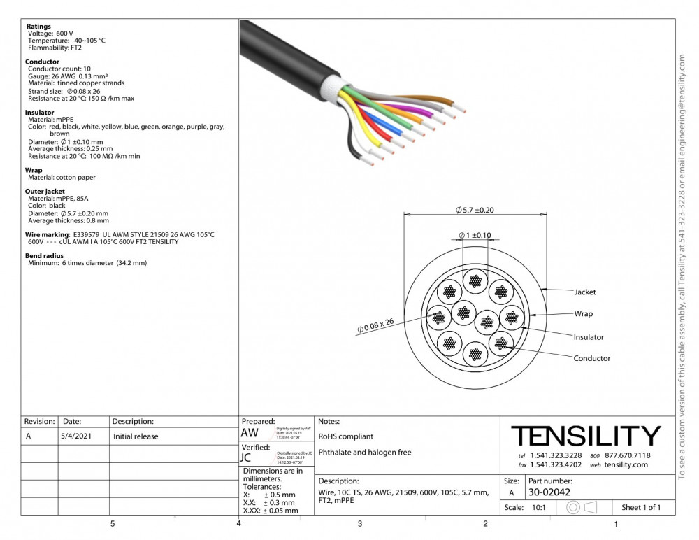 Tensility International 30-02042 product drawing preview