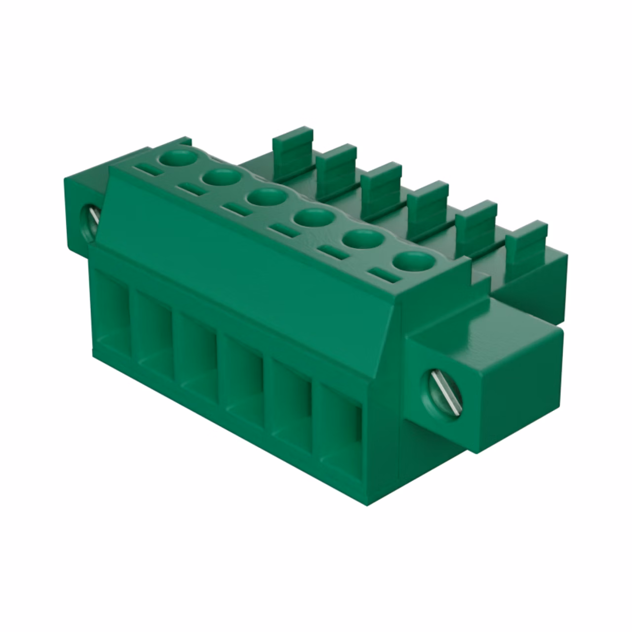 3.50mm Pitch Eurostyle Horizontal Plug, with Retention Screws, Green Housing, 6 Circuits for sale