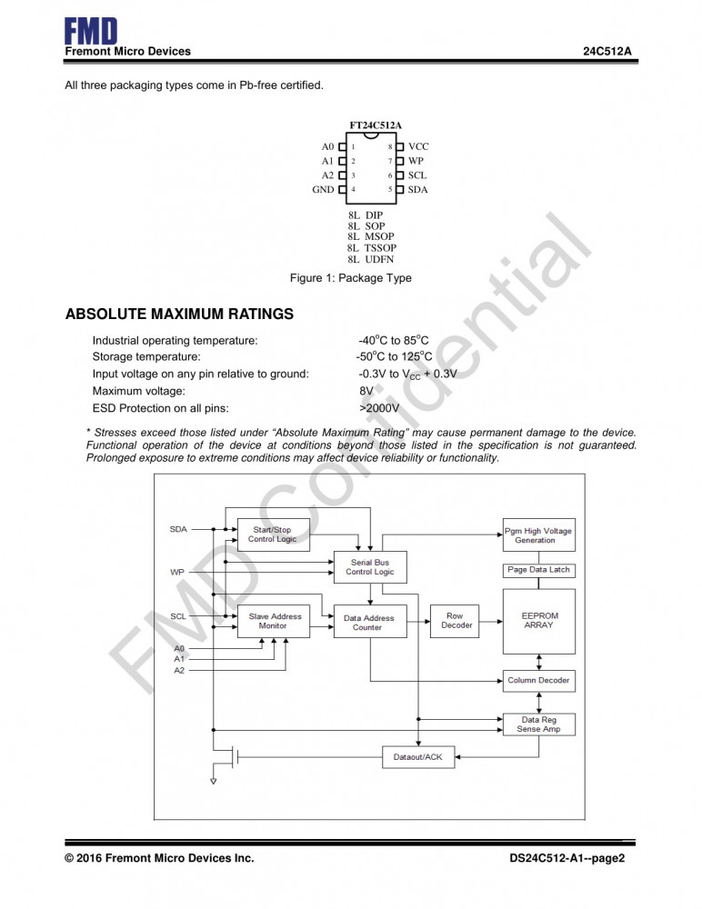 FT24C512A datasheet page 2