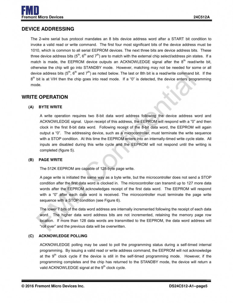 FT24C512A datasheet page 5