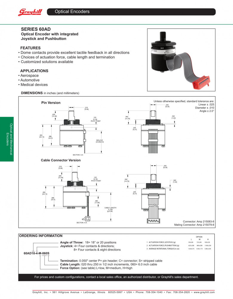 Grayhill Series 60AD technical document page 1