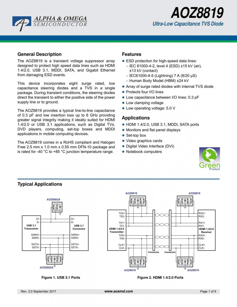 AOZ8819DI-05 datasheet page 1